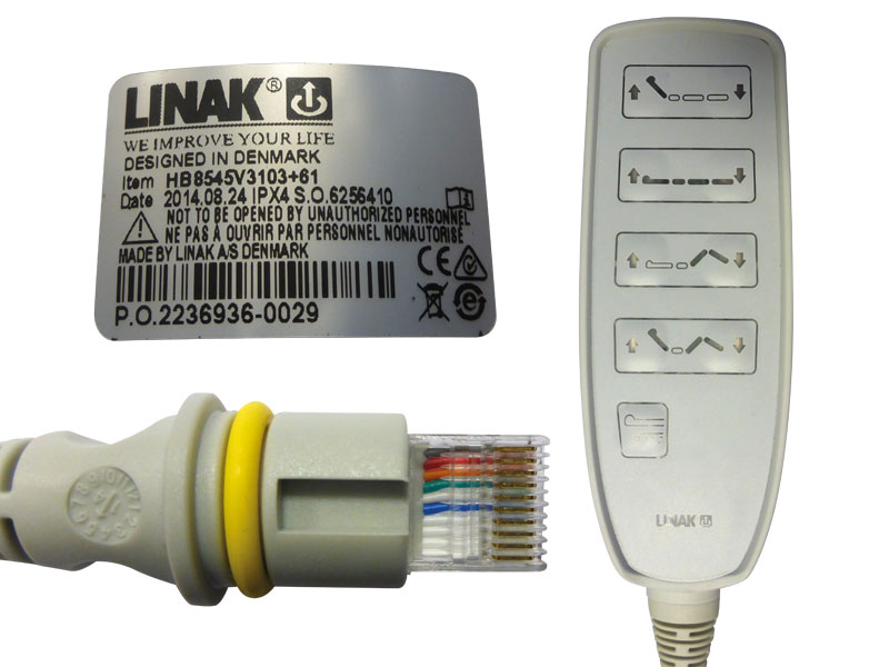 Handset, 9 Button, Grey, 10 Pin Modular (Flat) Plug, with Backlight, Linak HB80, to suit Alrick Bed